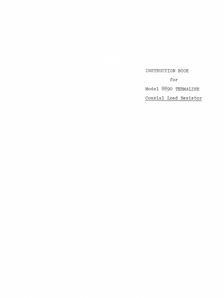 Bird 8890 - Dummy Load | PDF