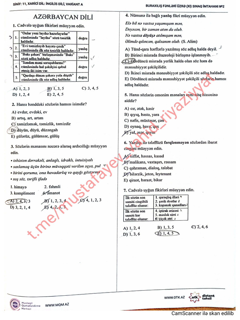 OTK XI sinif 16.11.2025 | PDF