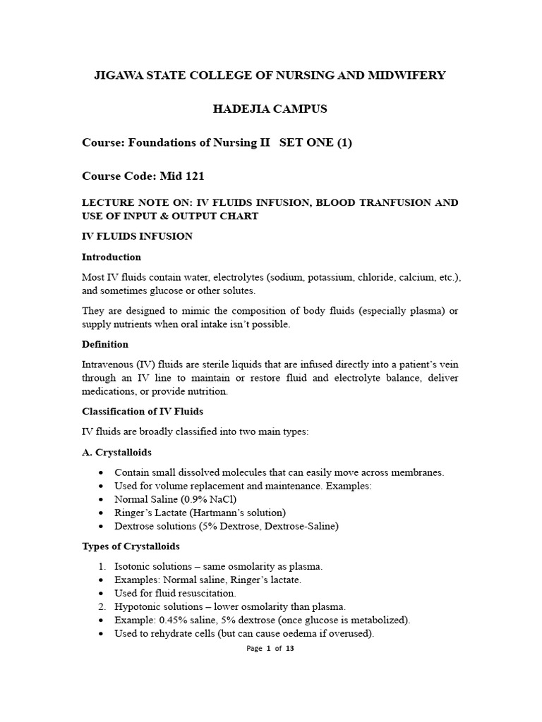 FN Ivf N Blood Transfusion & Input Output Chart | PDF | Intravenous ...