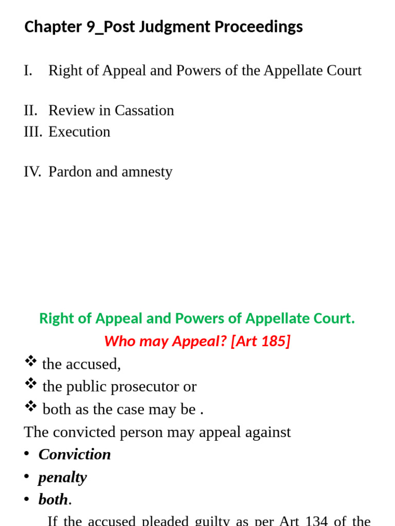 Post Judgment Appeal Procedures Explained | PDF | Appeal | Acquittal