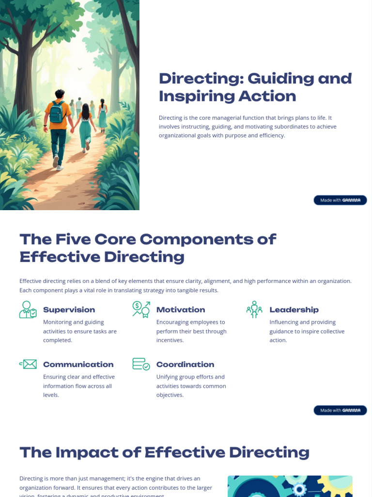 Directing Guiding and Inspiring Action | PDF | Leadership | Motivation
