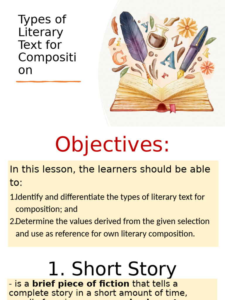 Types of Literary Texts for Composition | PDF | Poetry | Narrative