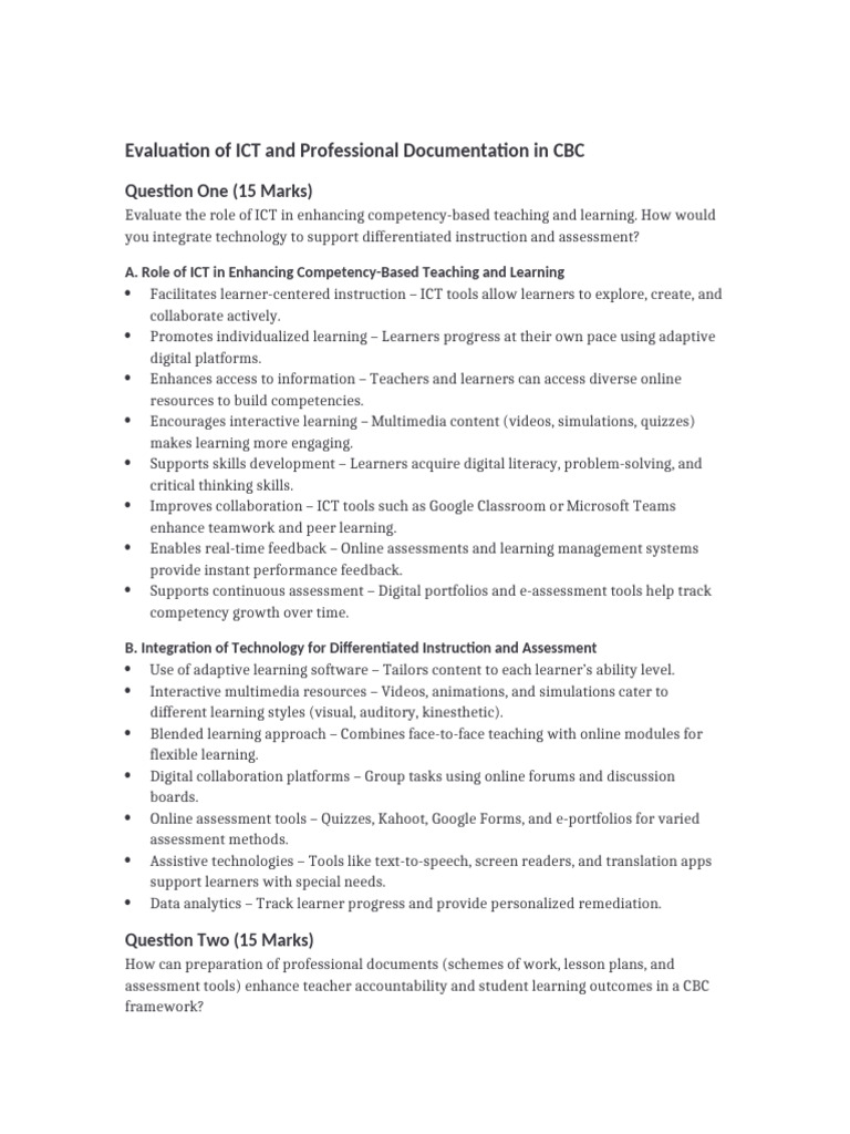 ICT's Role in Competency-Based Education | PDF | Educational Technology ...