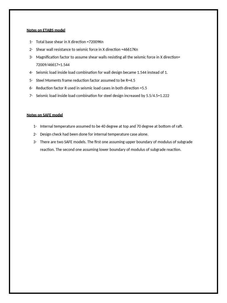 ETABS and SAFE Model Seismic Analysis | PDF