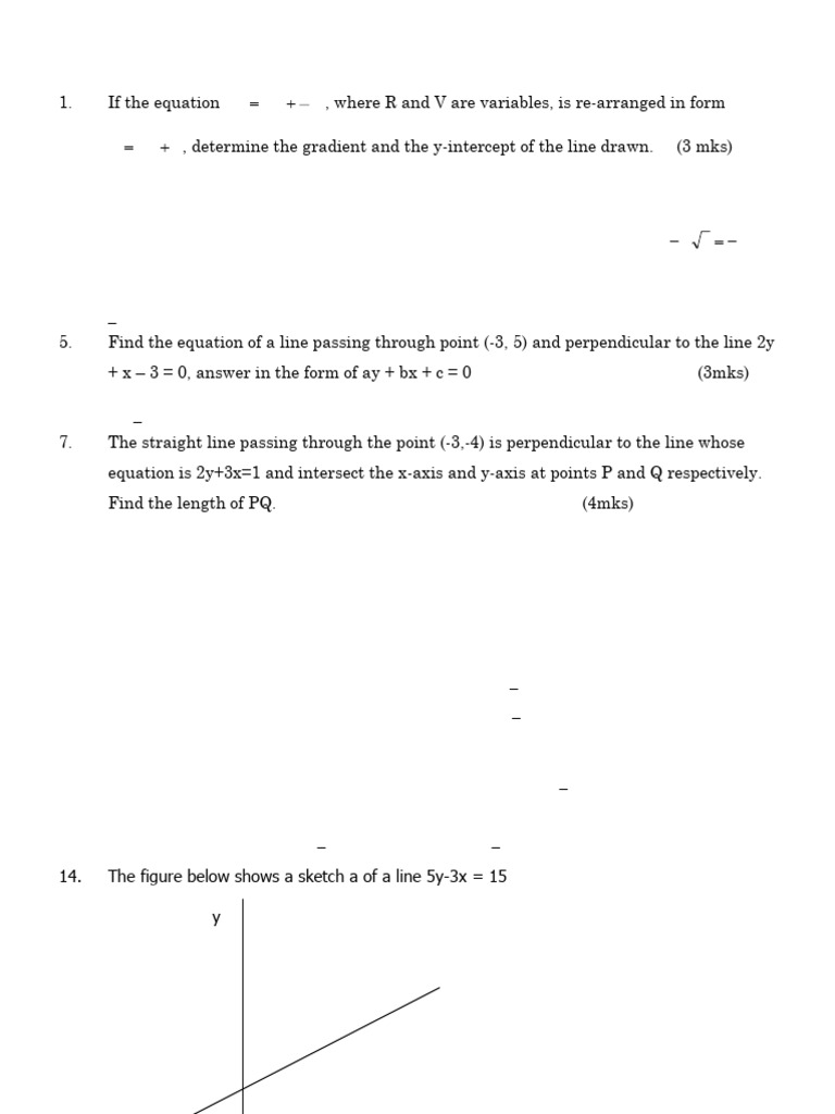 Equations of Straight Lines and Geometry | PDF | Line (Geometry ...