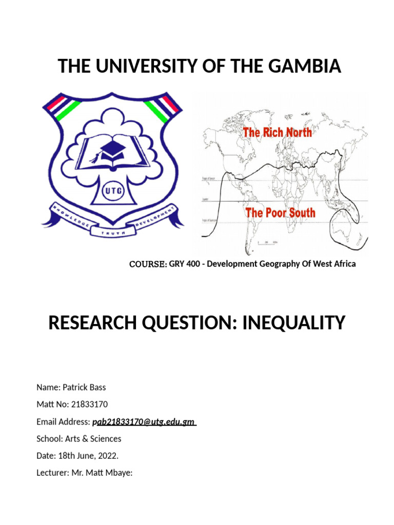 Development Geography Assignment Inequality Updated One | PDF ...