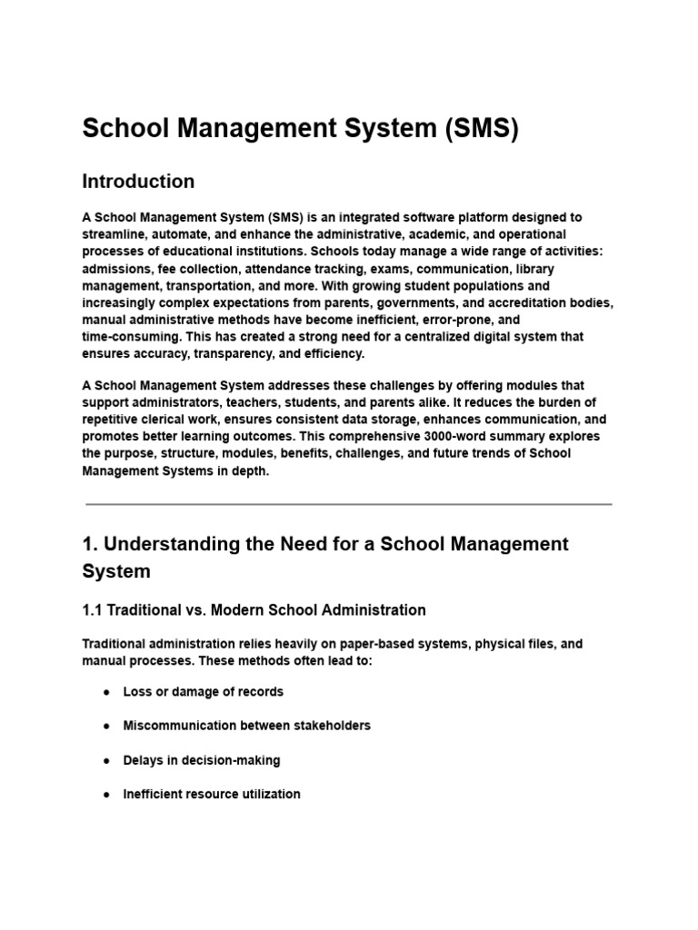 School Management System (SMS) | PDF | Internet Of Things | Cloud Computing