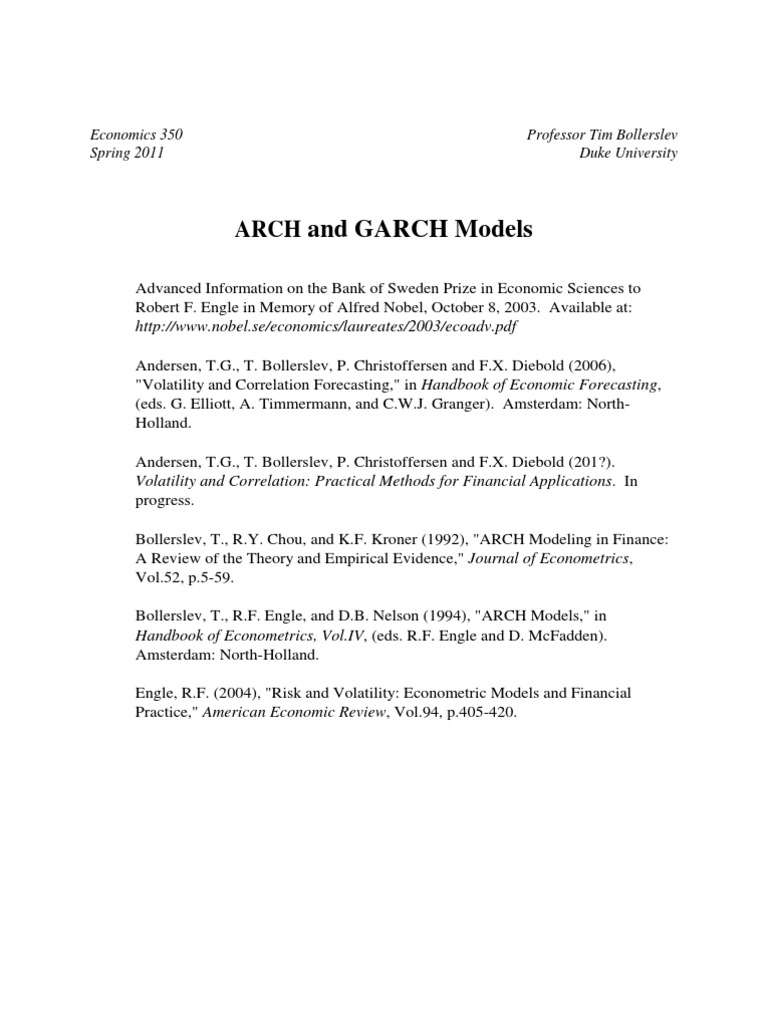 Talk Garch 11 | PDF | Statistical Analysis | Teaching Mathematics