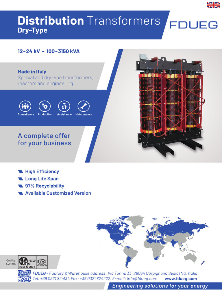 Distribuition Transformers Dry Type FDUEG | PDF