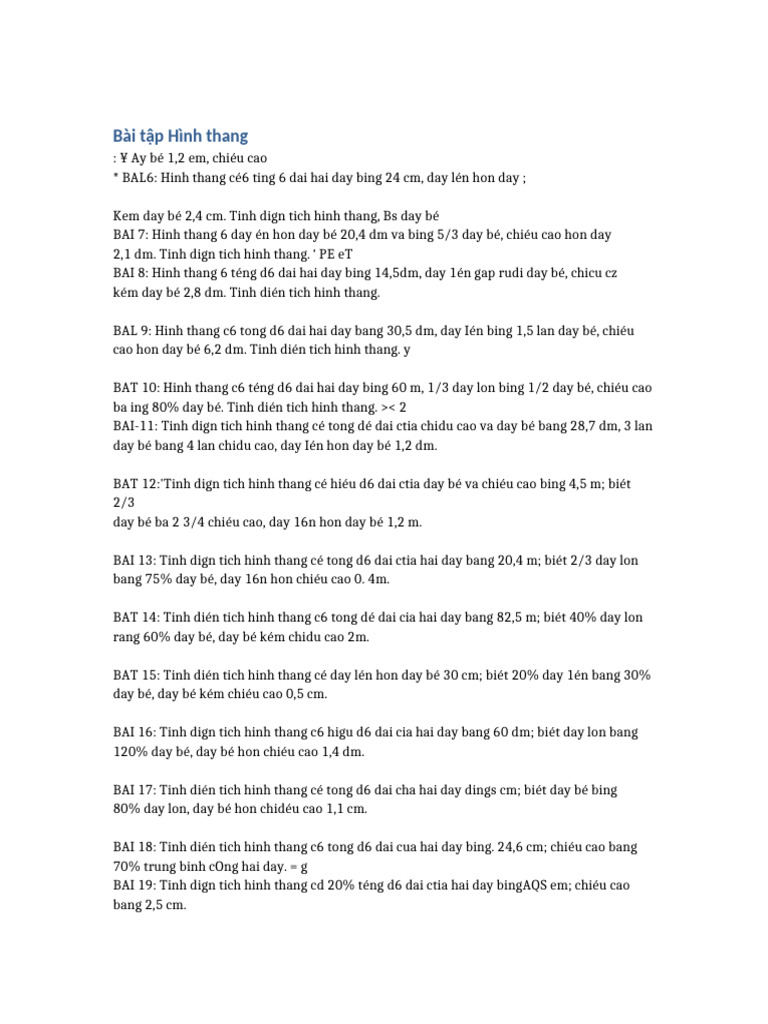 Bai Tap Hinh Thang | PDF