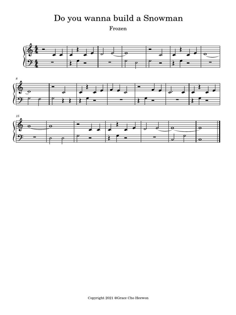 Do You Wanna Build A Snowman Easy Version | PDF