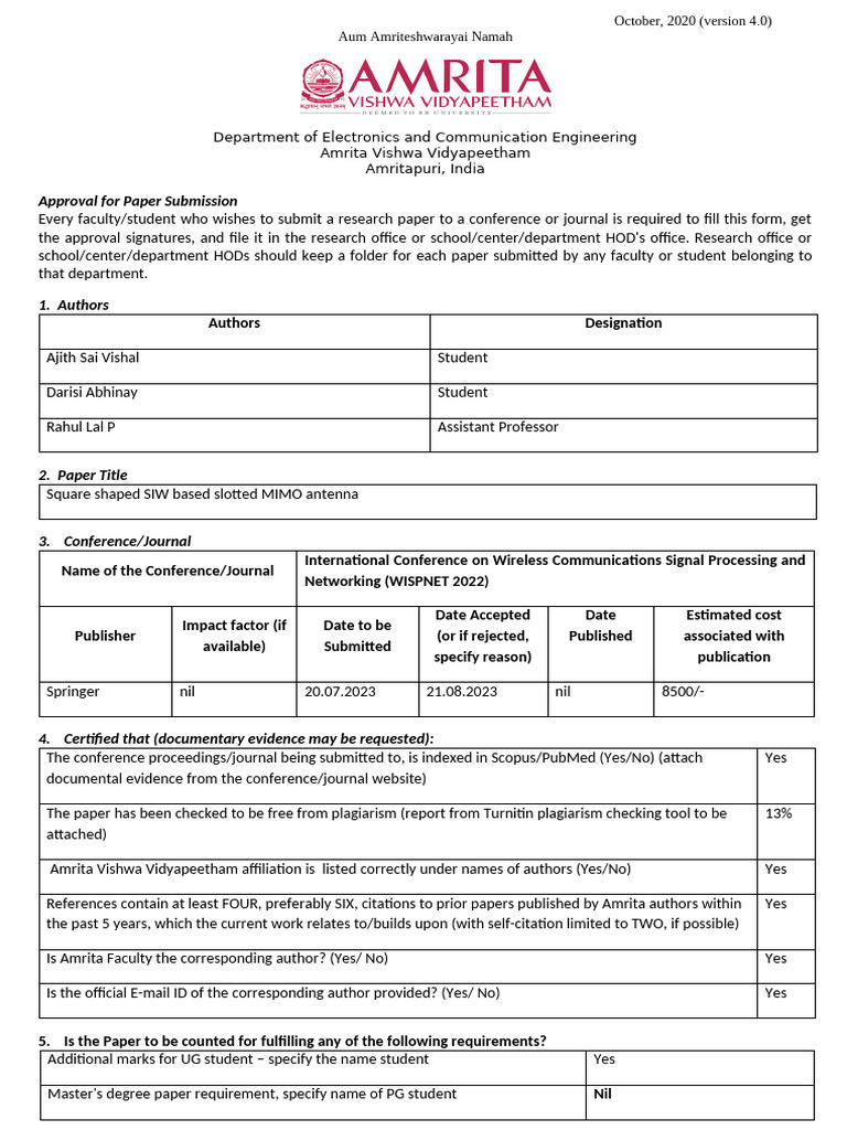 3.) Paper Publication Submission Form - IC3T | PDF | Academic ...