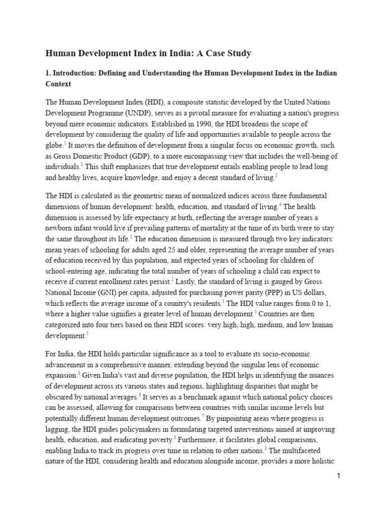 India's Human Development Index | PDF | Human Development Index | Gross ...