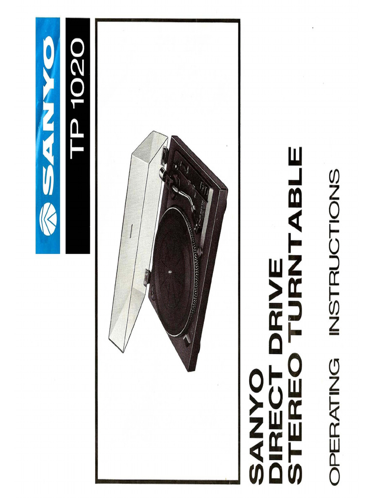 Sanyo TP 1020 Owners Manual | PDF