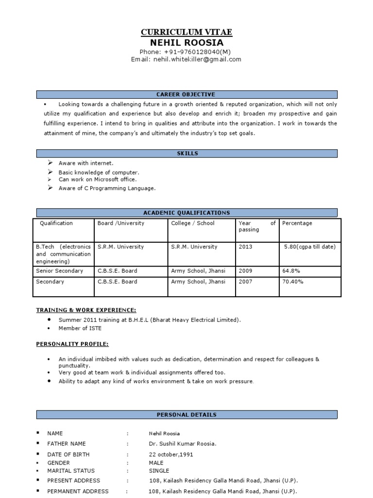 Nehil Resume | PDF | Career & Growth