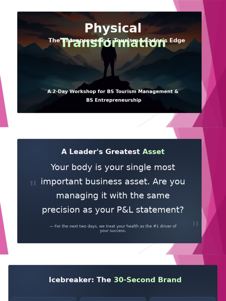Physical Transformation Workshop (V4) | PDF | Physical Fitness ...