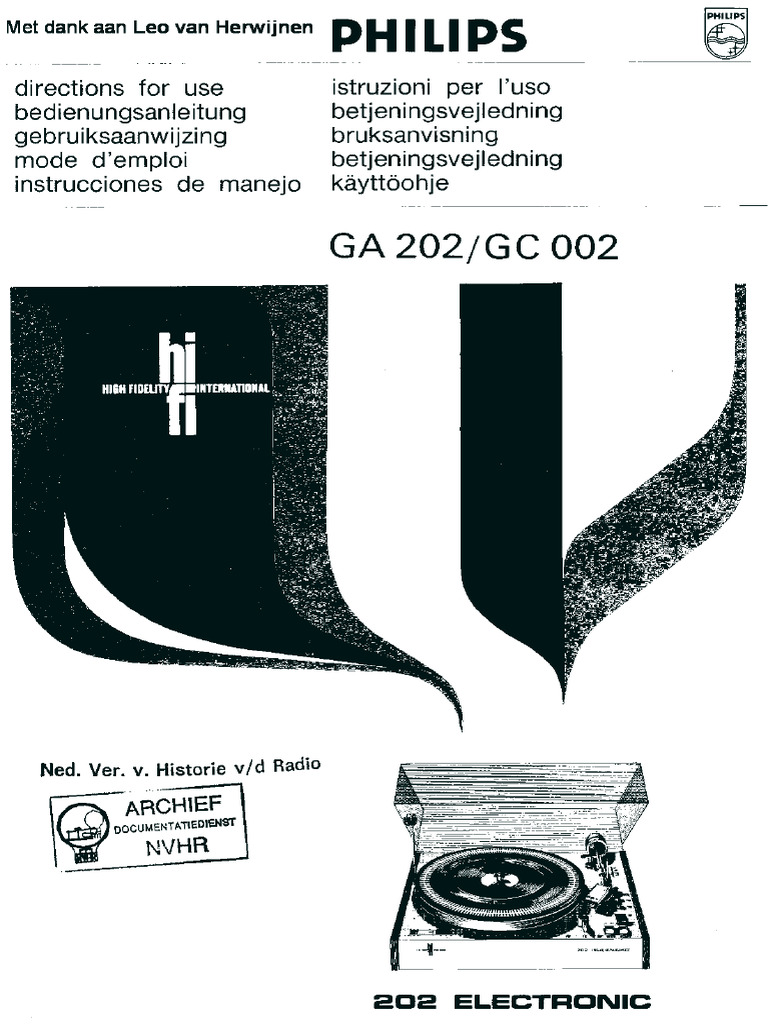 Philips 22-Ga202 Gc002 Record Player Usr SM | PDF