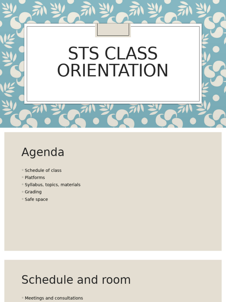 STS Orientation | PDF