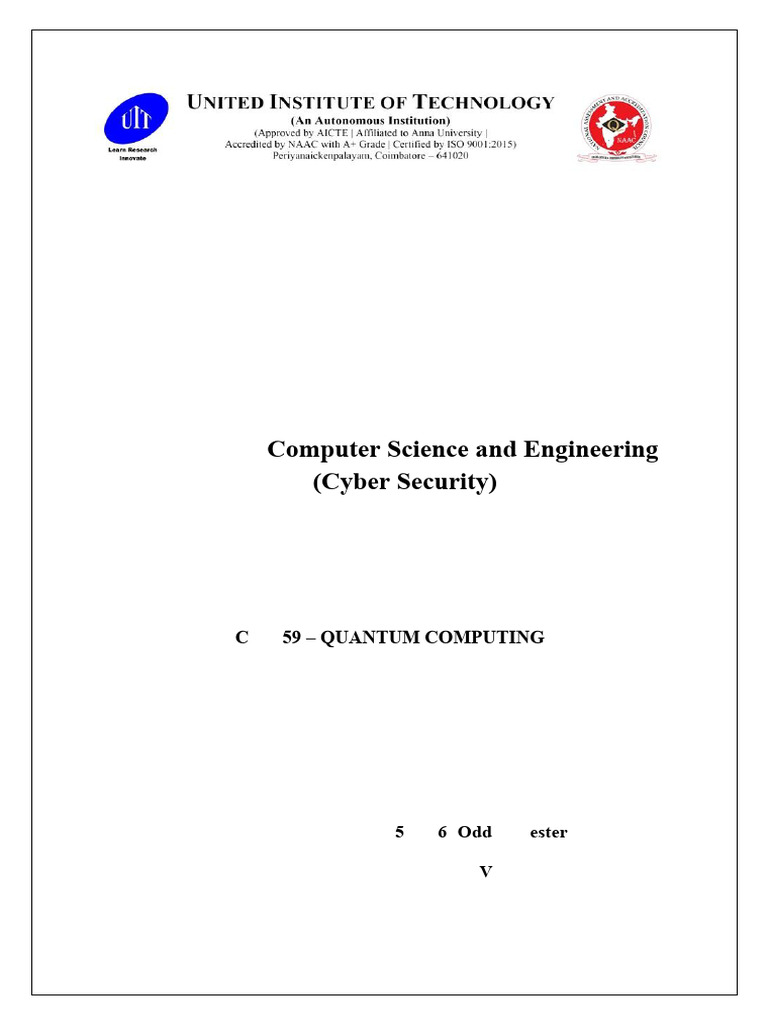 Quantum Computing Course Overview | PDF | Quantum Computing | Computer ...