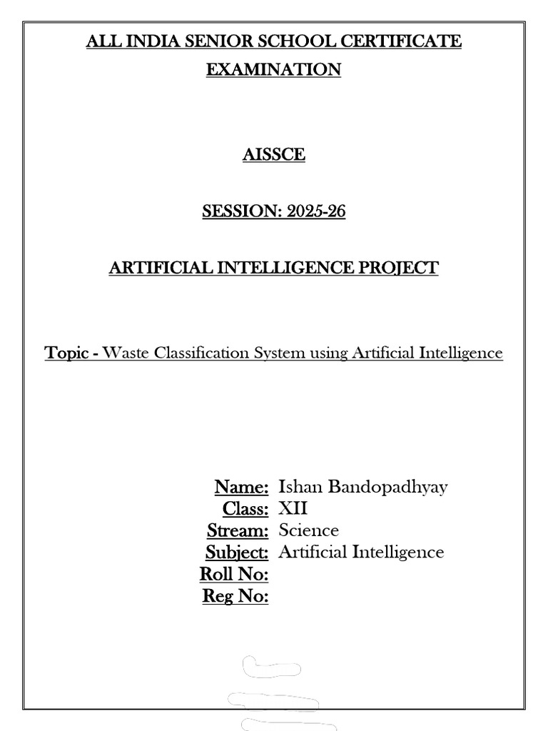 AI Waste Classification Project Overview | PDF | Artificial ...