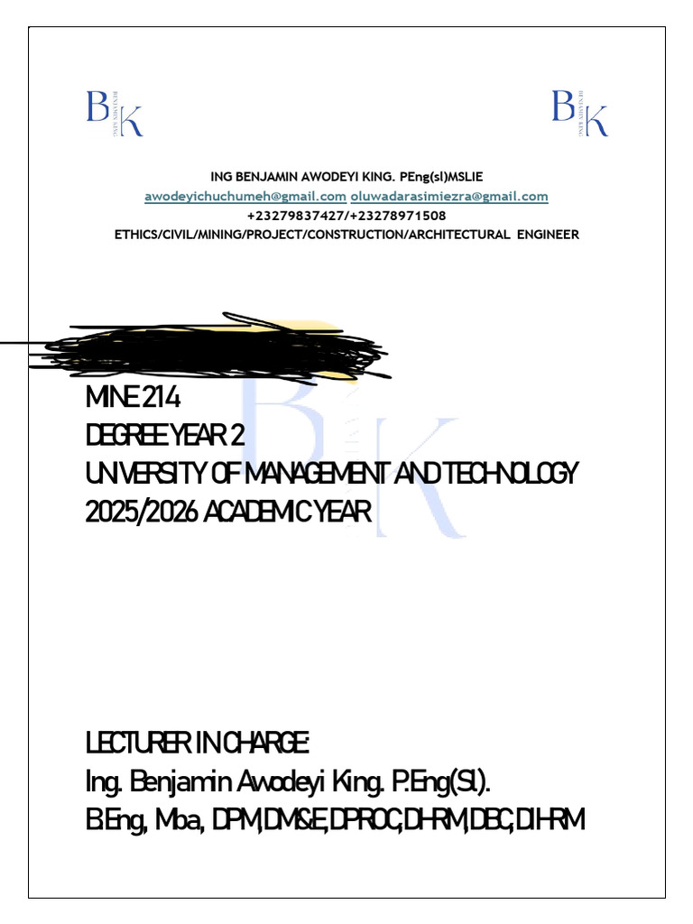 Mine 214 Principles of Surveying Lecture 1,2,3 | PDF | Surveying | Real Estate Appraisal