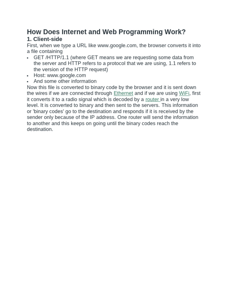 How Does Internet and Web Programming Work | PDF