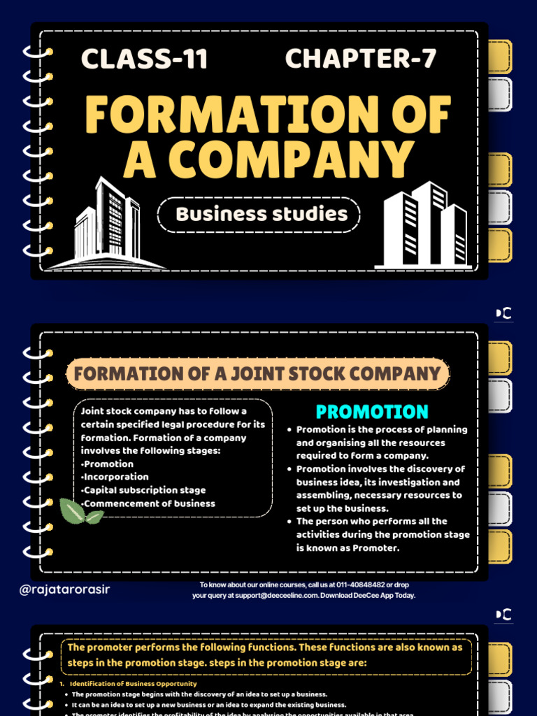 Formation of A Company - 23c7bc8d 7fa0 4c96 91b6 4b7a974d6583 | PDF ...