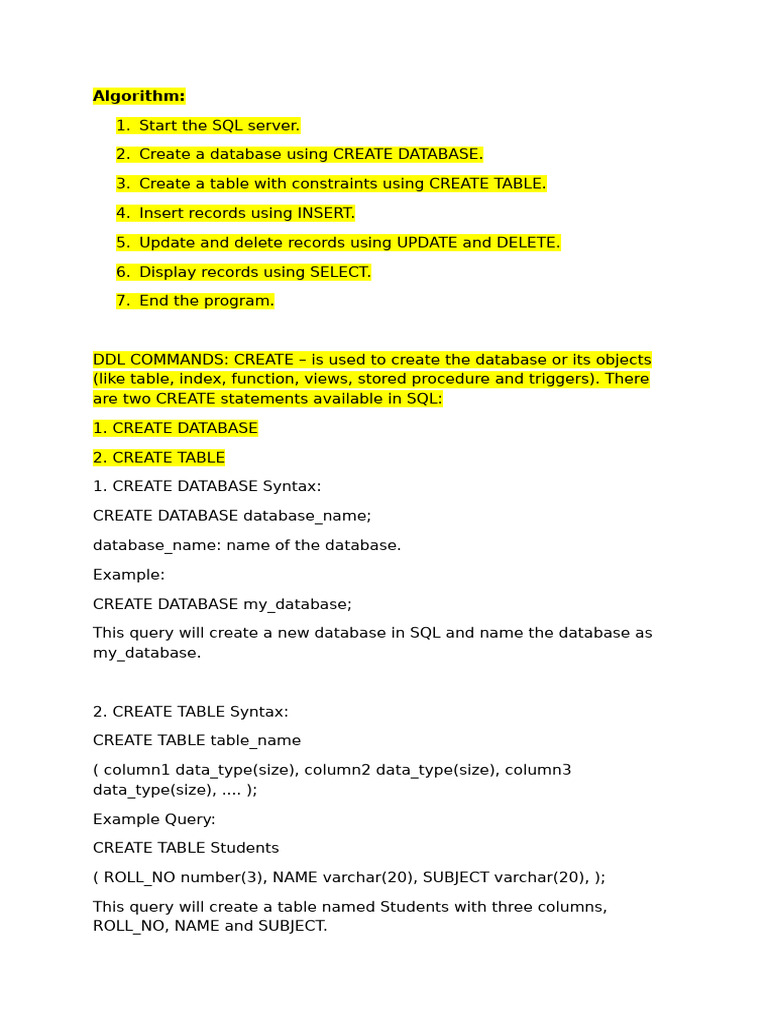 DBMS1 | PDF | Table (Database) | Data