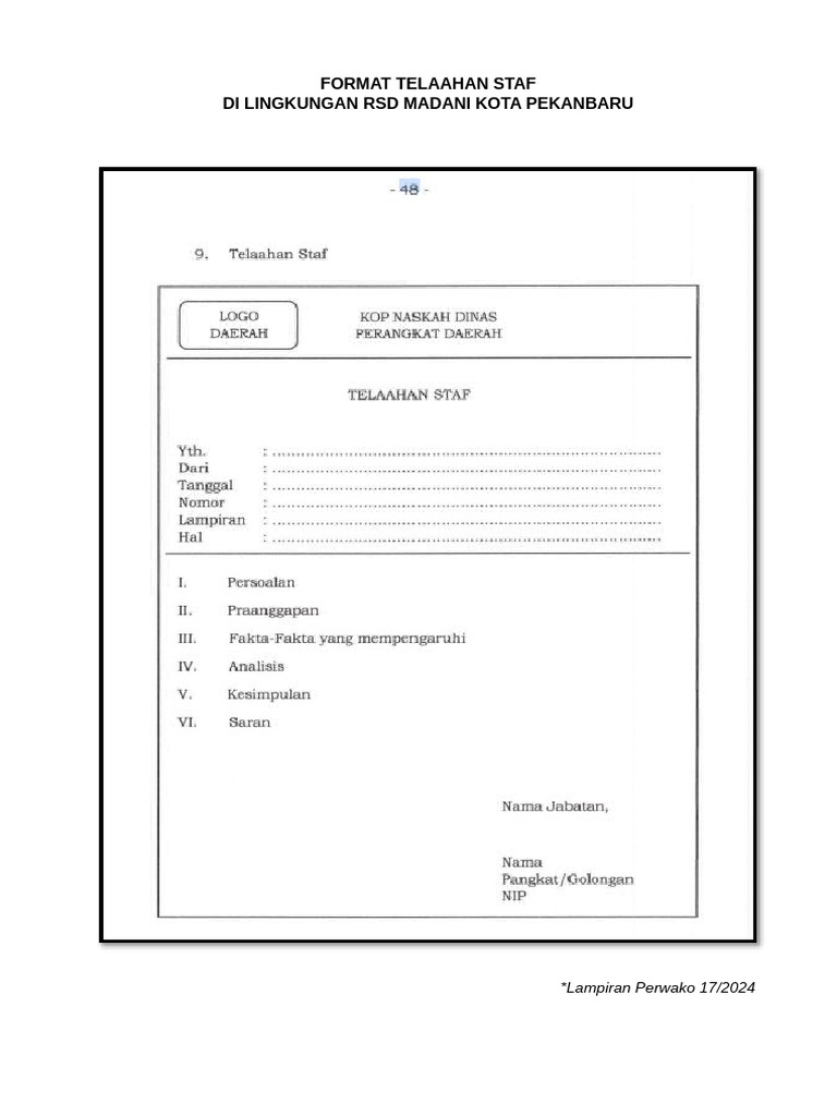 Format Telaahan Staf | PDF