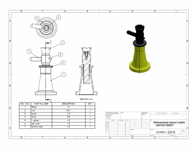 Keshav Drawing 1 (3) Solid Works Drawing | PDF