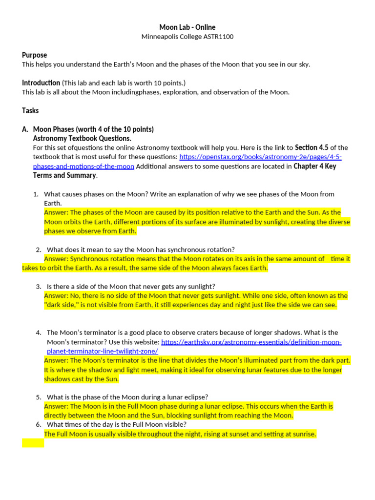 Moon Lab Online | PDF | Moon | Solar System