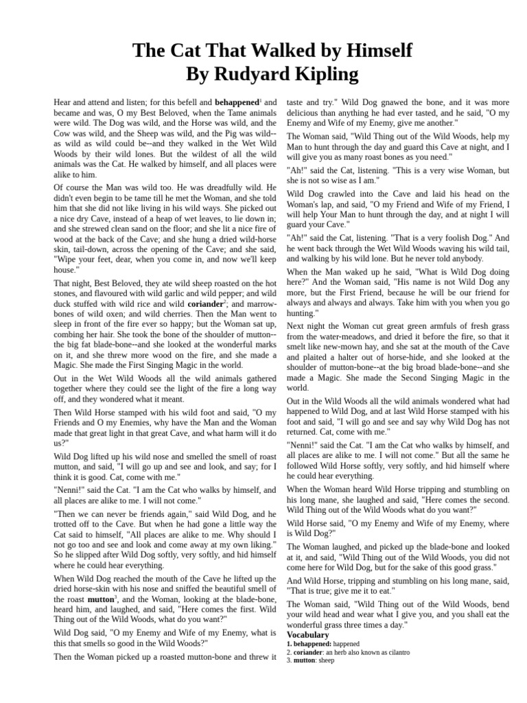 The Cat That Walked by Himself | PDF | Cats | Coriander
