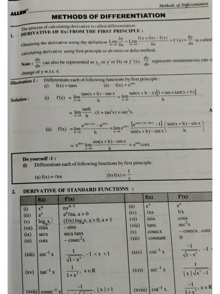 Differentiation Theory | PDF