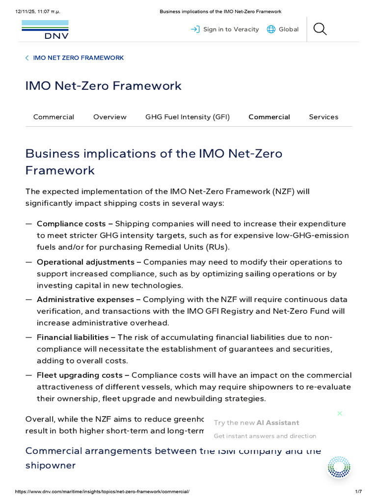 IMO Net-Zero Framework Business Impact | PDF | Regulatory Compliance