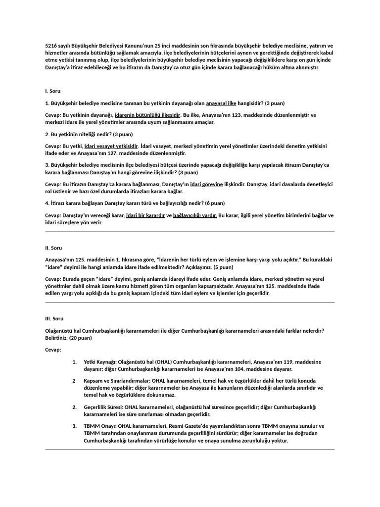 2023 Vize Cevaplar Son | PDF