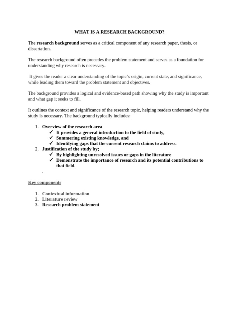 What Is A Research Background | PDF