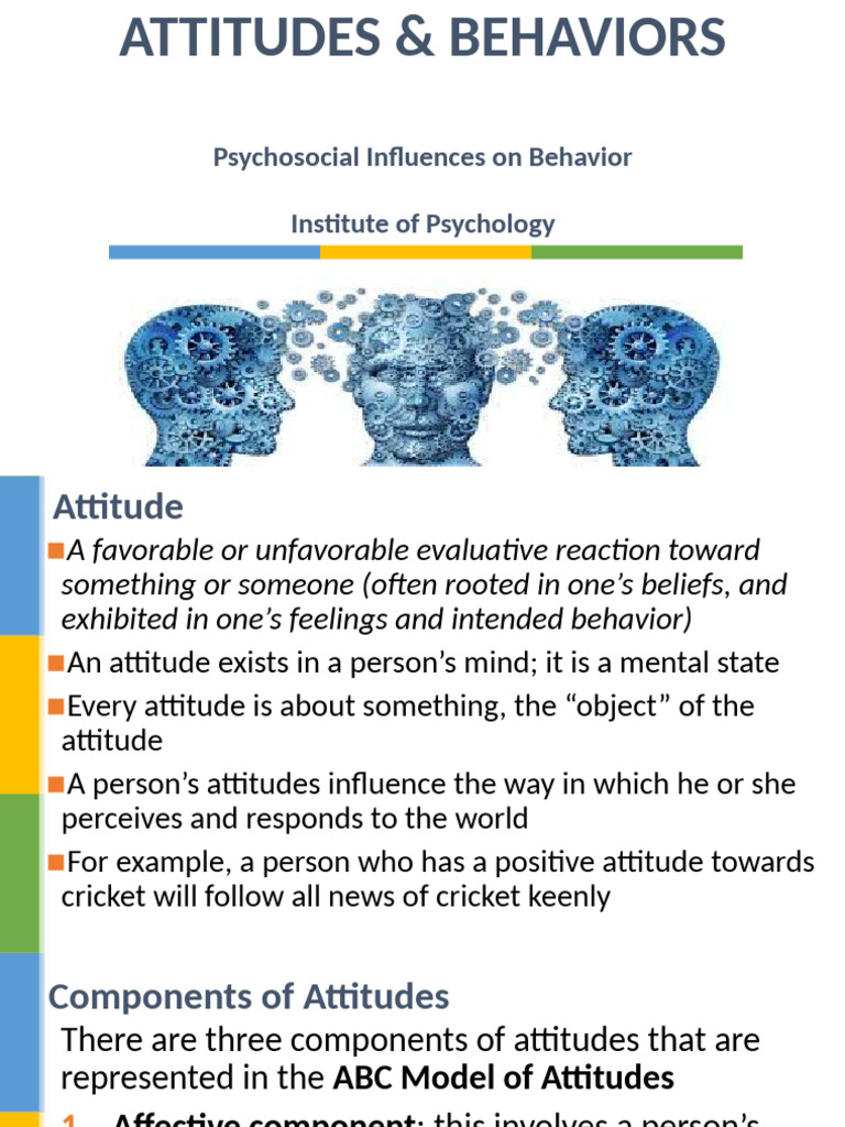 Lecture 6 Attitudes | PDF | Attitude (Psychology) | Social Psychology