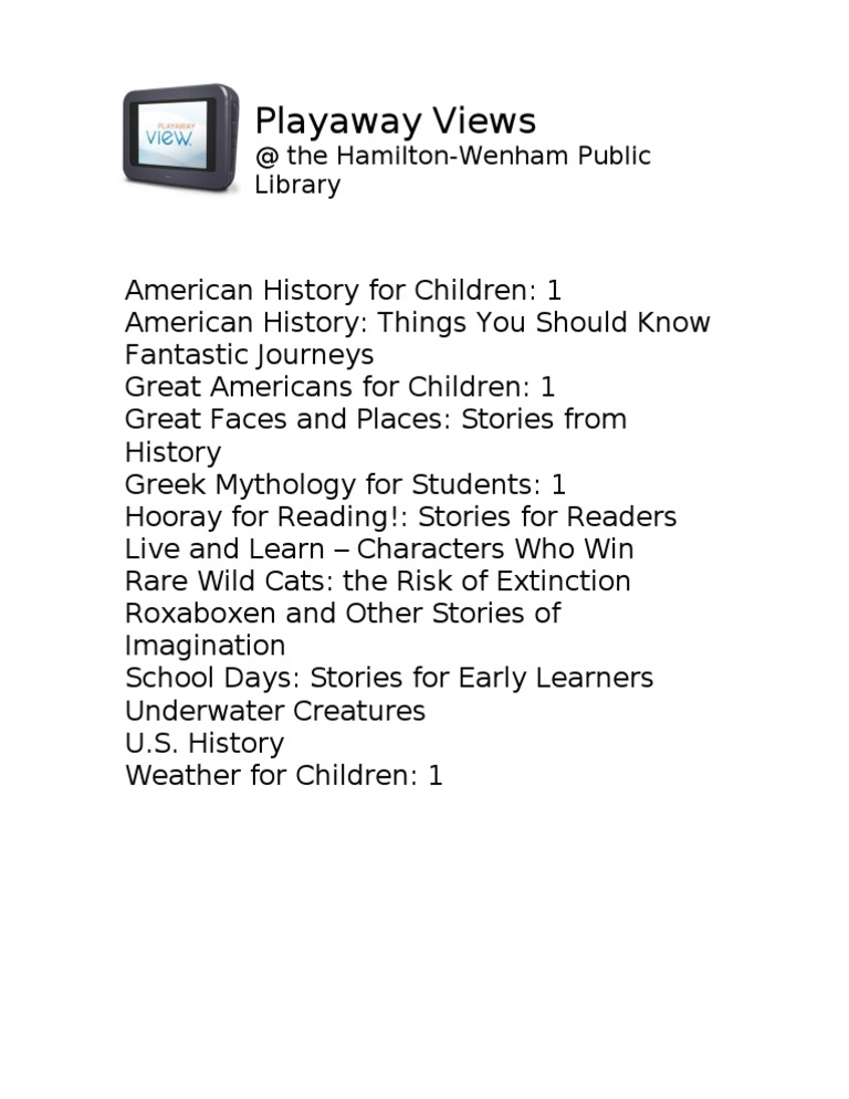 Playaway Views | PDF