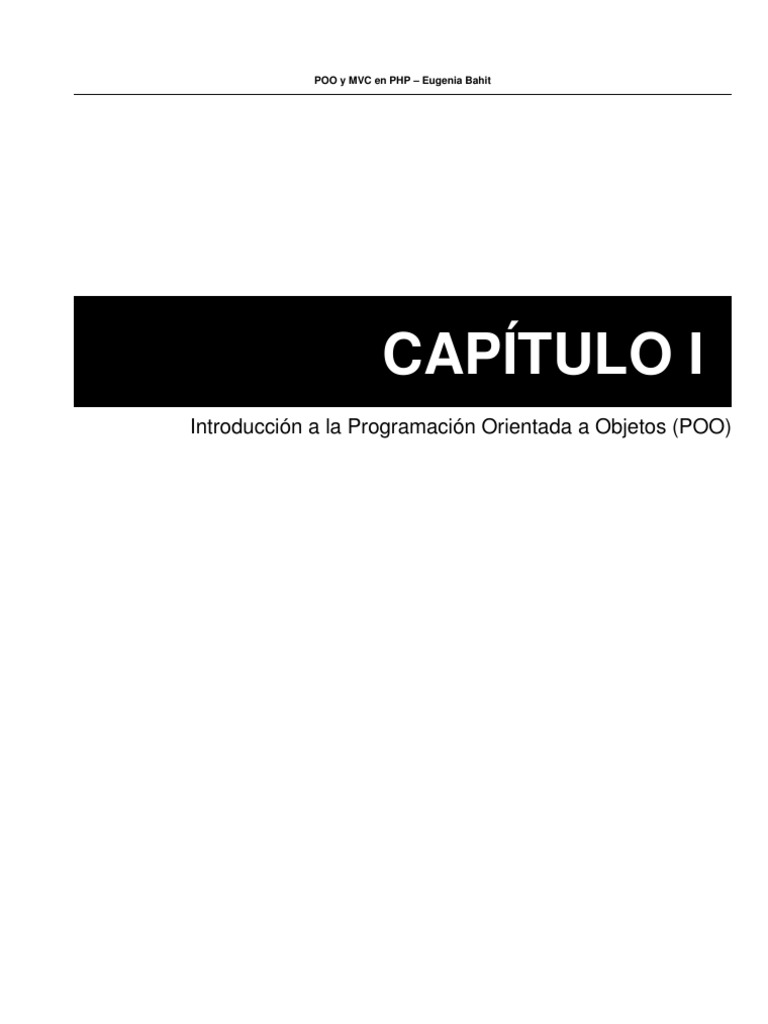 Programacion Orientada A Objetos En Php 5 Pdf Objeto Informática