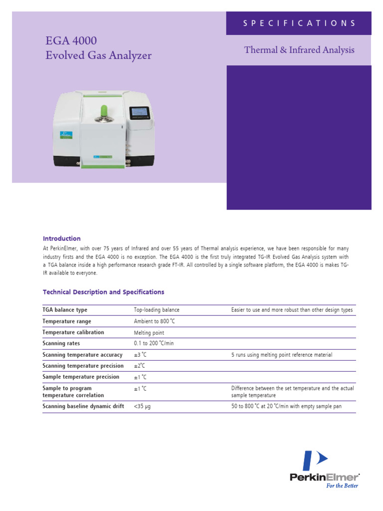 EGA 4000 Thermal & Infrared Analyzer | PDF | Gases | Thermography