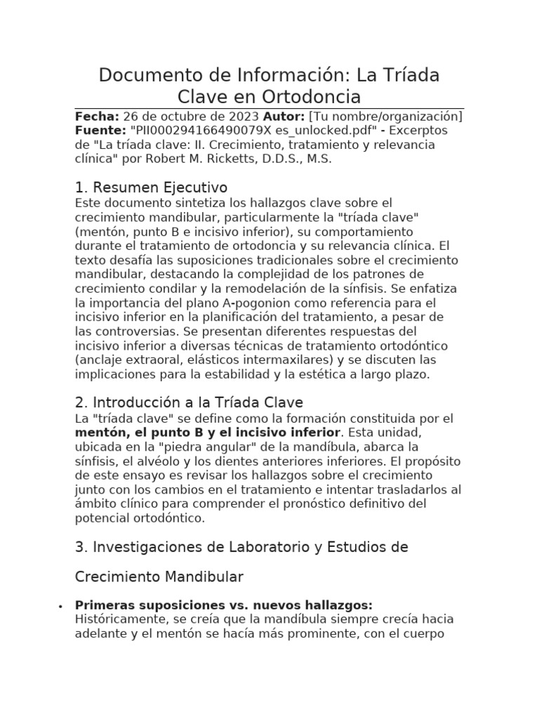 Resumen de Triada 2parte | PDF | Ortodoncia