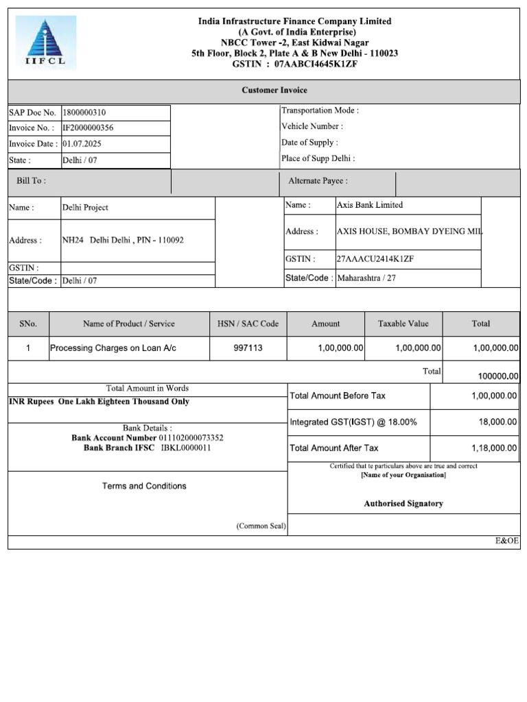 Loan Version Invoice Preview (To Be Changed) | PDF