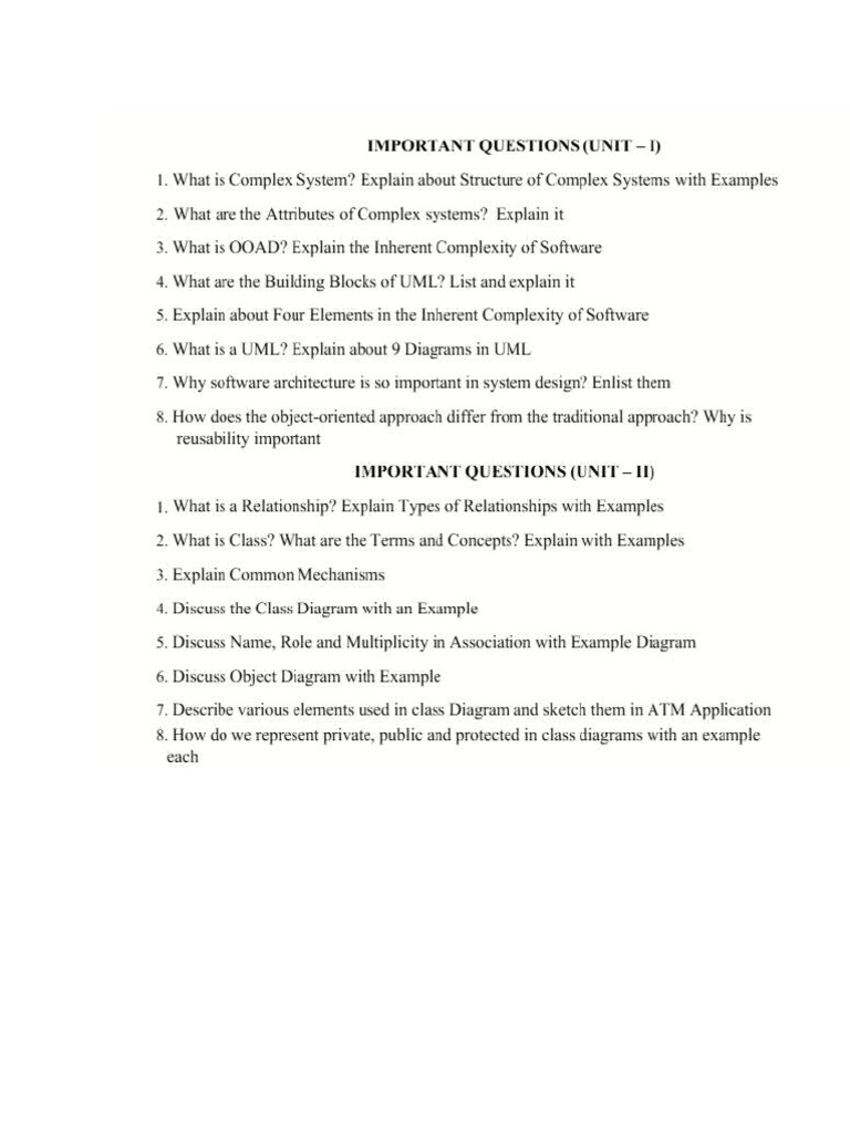 Ooad Imp Questions | PDF