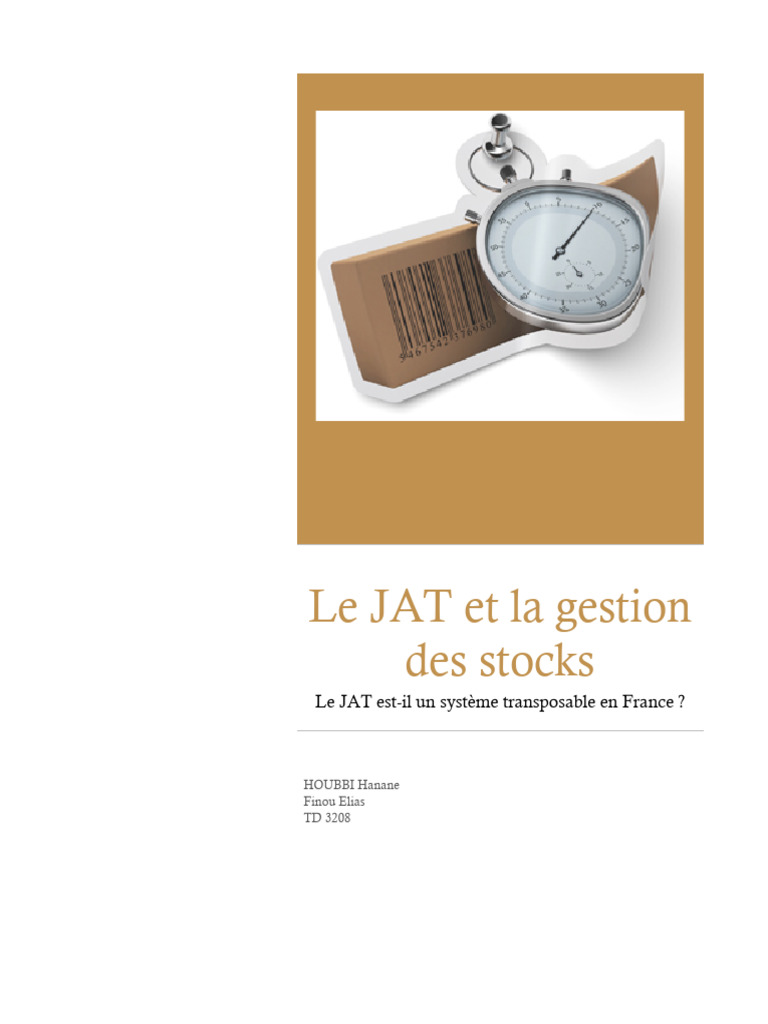 JAT : Gestion des stocks en France | PDF | Lean (production) | Économie