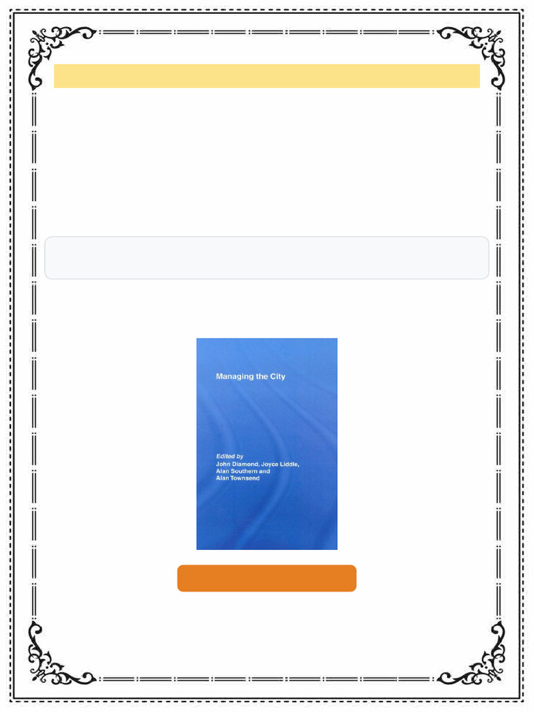 Managing the City 1st Edition John Diamond Download Full Chapters | PDF ...