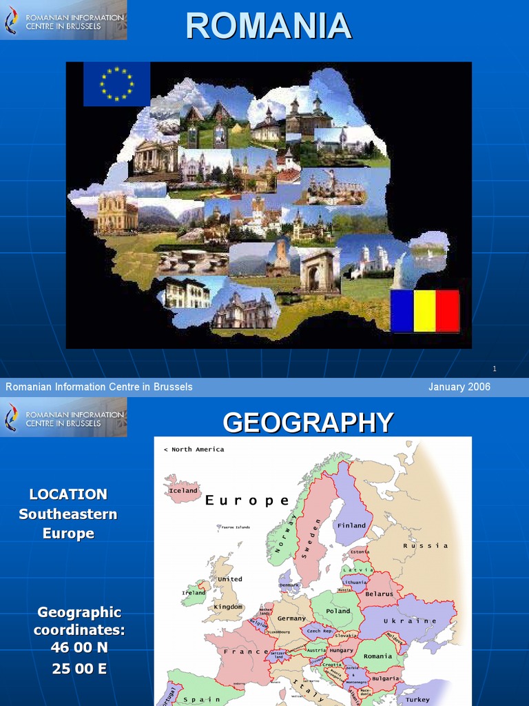 2301 - PREZENTARE Geografia Romaniei | PDF | Romania | Danube