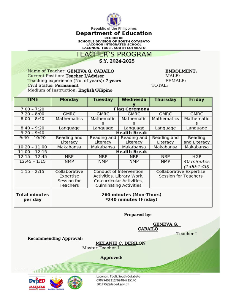 Teacher Programs for SY 2024-2025 | PDF | Literacy | Reading (Process)