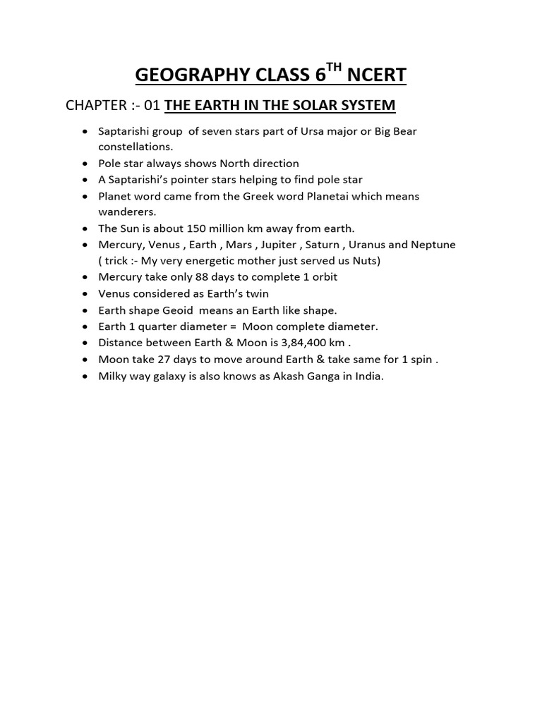 6th Grade Geography: Earth & Solar System | PDF | Atmosphere Of Earth ...