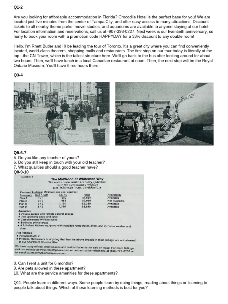 Toeic Speaking Đề 057 | PDF