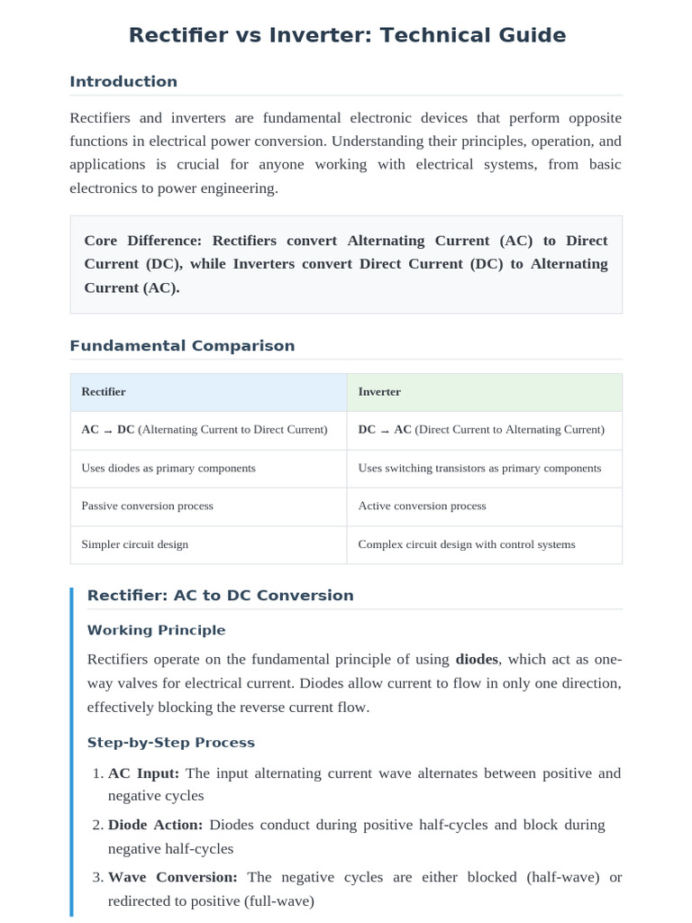 Power Electronics - Rectifiers and Inverters Compared | PDF | Power ...